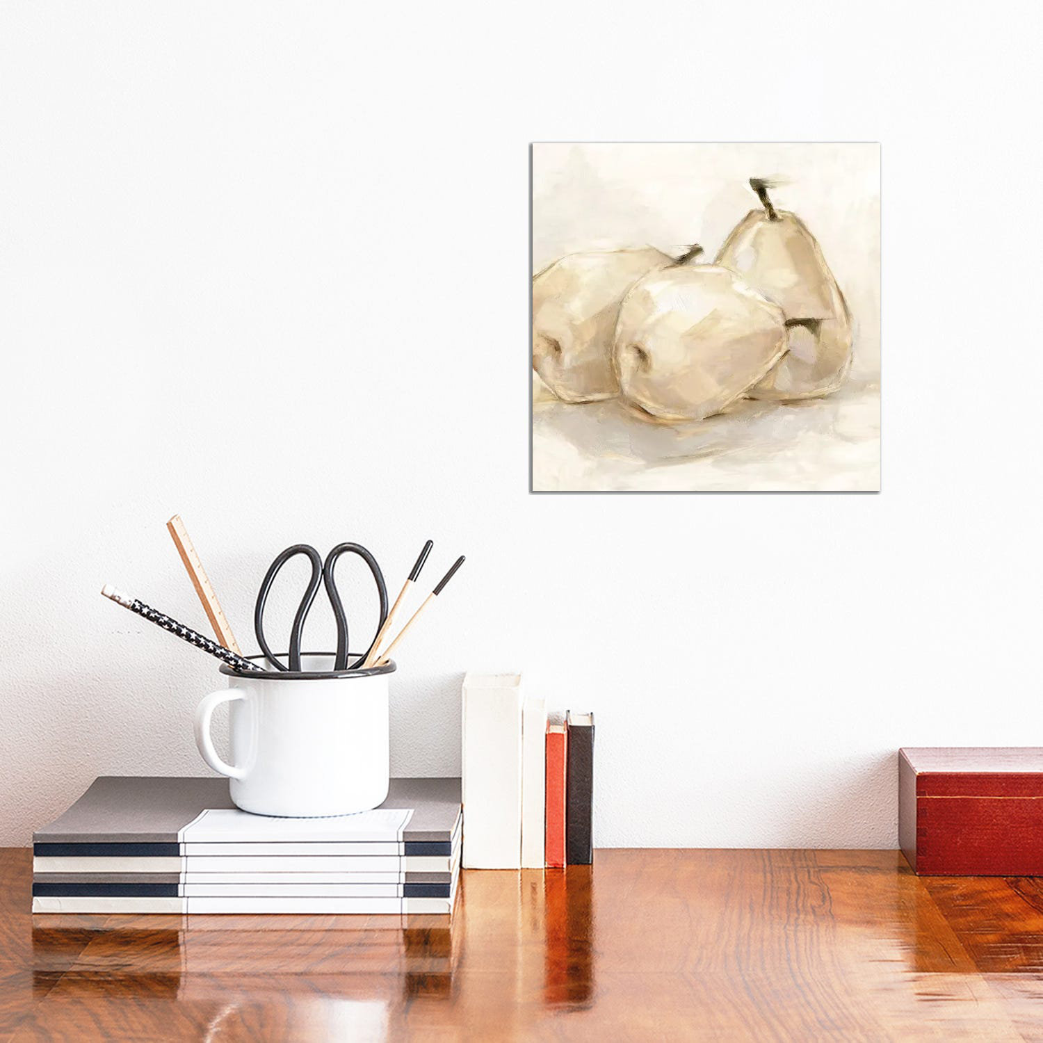 East Urban Home White Pear Study II by Ethan Harper - Painting Print | Wayfair